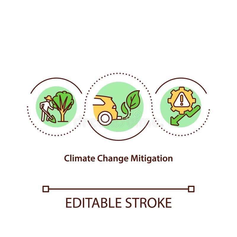 Climate Change Mitigation Concept Icon Stock Illustration ...