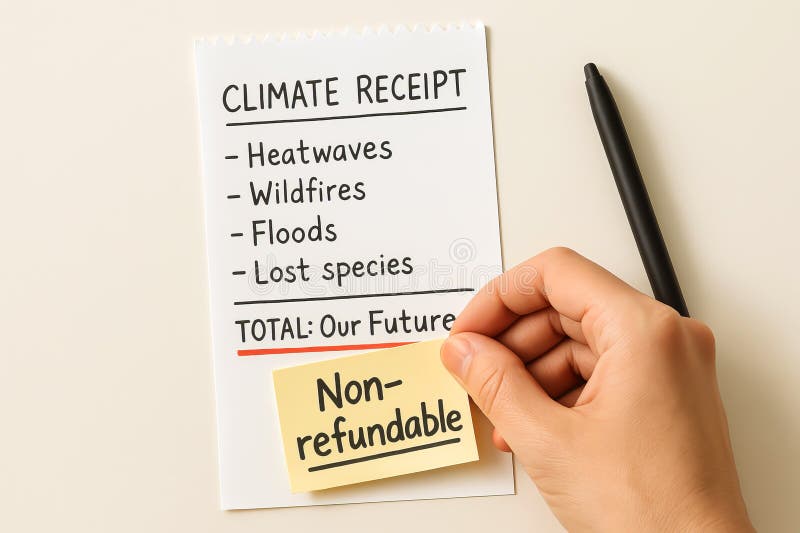 Climate Change Receipt Listing Disasters with “Non-Refundable” Note ...