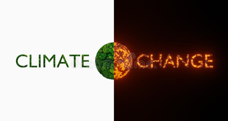 Climate Change Slogan 3D Illustration Stock Illustration - Illustration ...