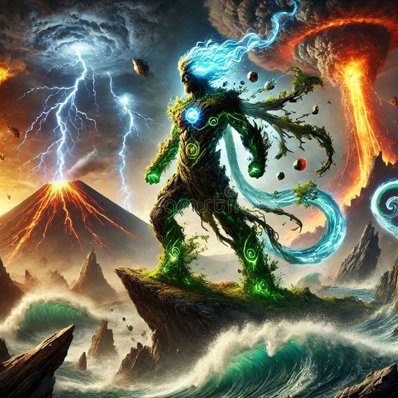 Gaia S Wrath - AI Super Hero Original Art Illustration. Stock ...