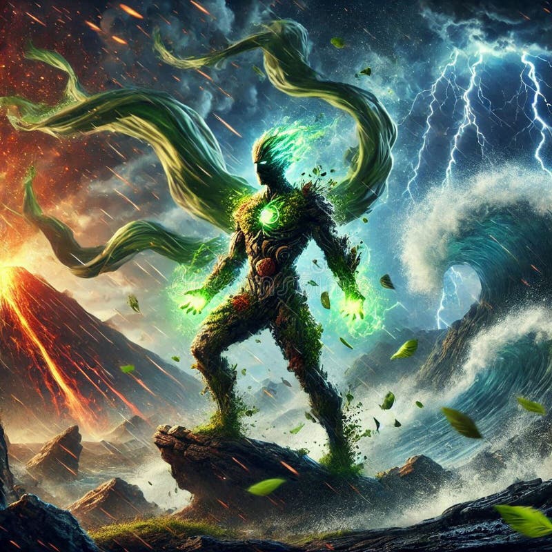 Gaia S Wrath - AI Super Hero Original Art Illustration. Stock ...