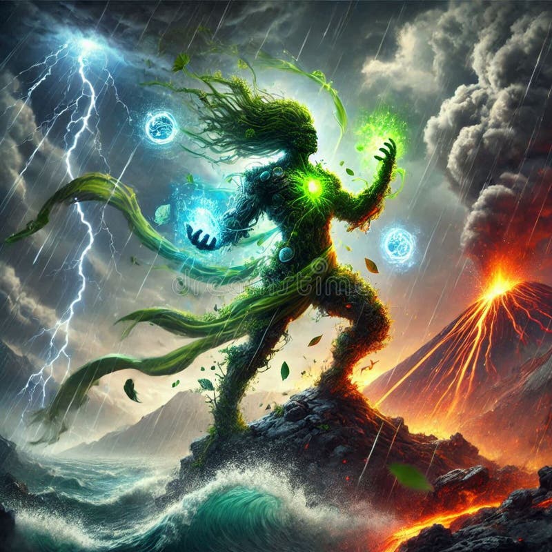 Gaia S Wrath - AI Super Hero Original Art Illustration. Stock ...