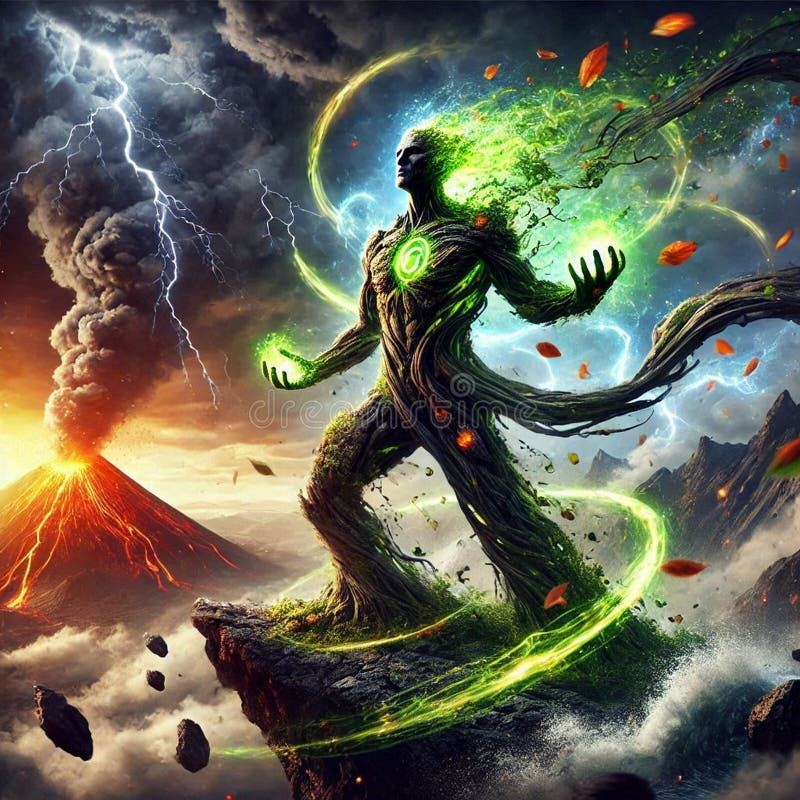 Gaia S Wrath - AI Super Hero Original Art Illustration. Stock ...