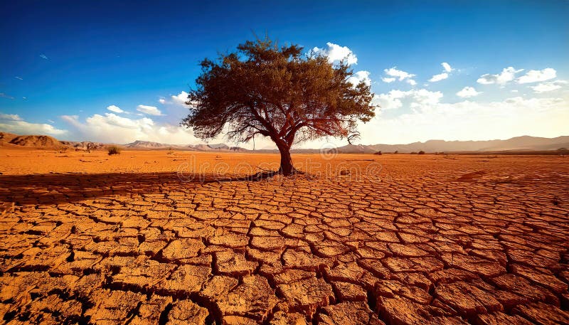 Climate Change, Symbolized by a Tree from on Dry Earth Stock ...