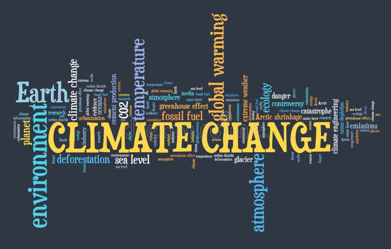 Climate change text stock illustration. Illustration of cloud - 157118442