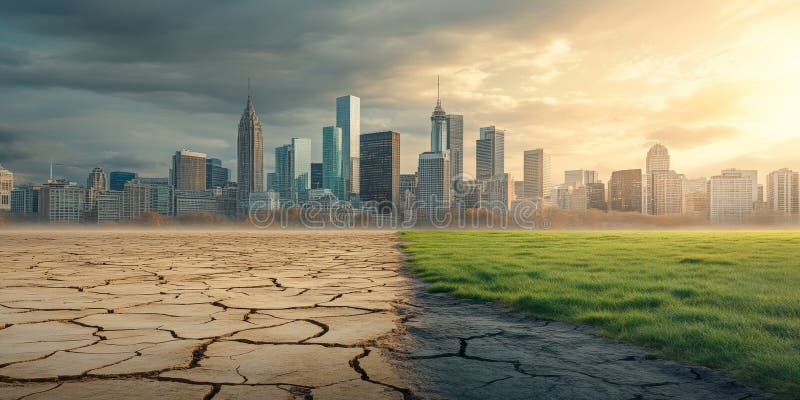 Climate Change a Visual Contrast between Urban Development and Natural ...