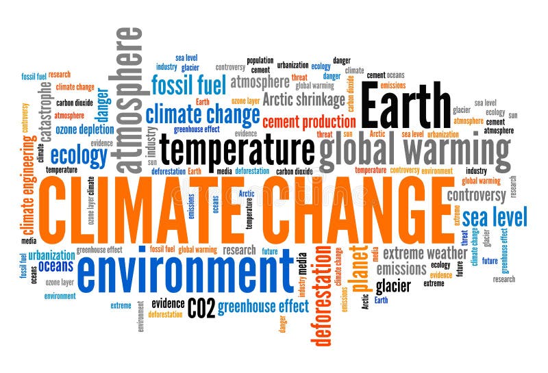 Climate change word cloud stock illustration. Illustration of concept ...