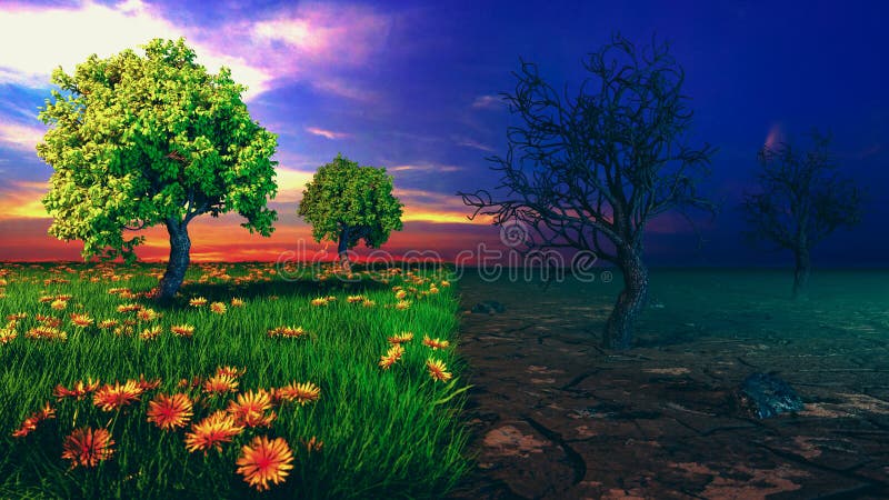 Climate Change, the World is Changing 3d Rendering Stock Illustration ...