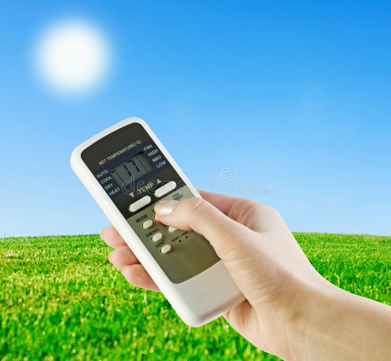 Climate Control in Our Hands Stock Image - Image of conditioner, cool ...