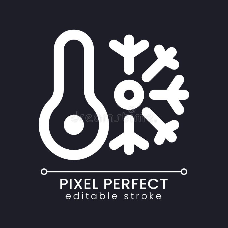 Climate Control System Pixel Perfect White Linear Ui Icon for Dark ...