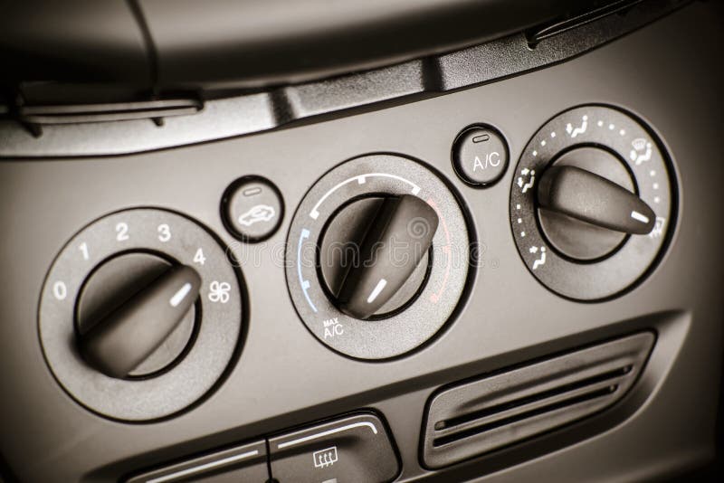 Climate Controls Instrument Panel in Car, Vehicle. Stock Photo - Image ...