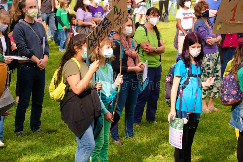Munich, Germany - Sep. 24, 2021: Friday for Future Movement Demonstration for Climate Change on ...