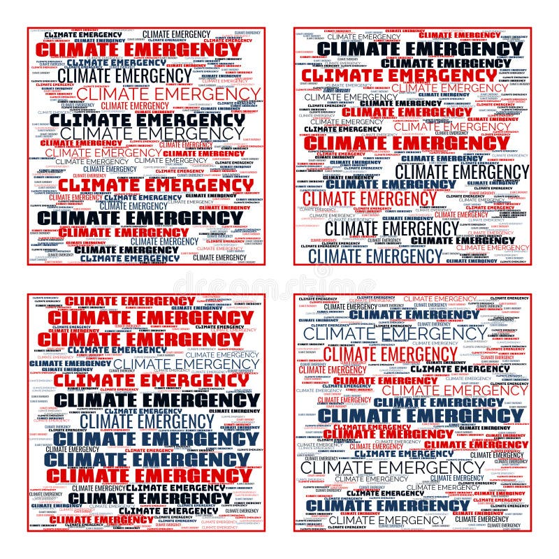 Climate Emergency Text Header Background Illustration Stock ...