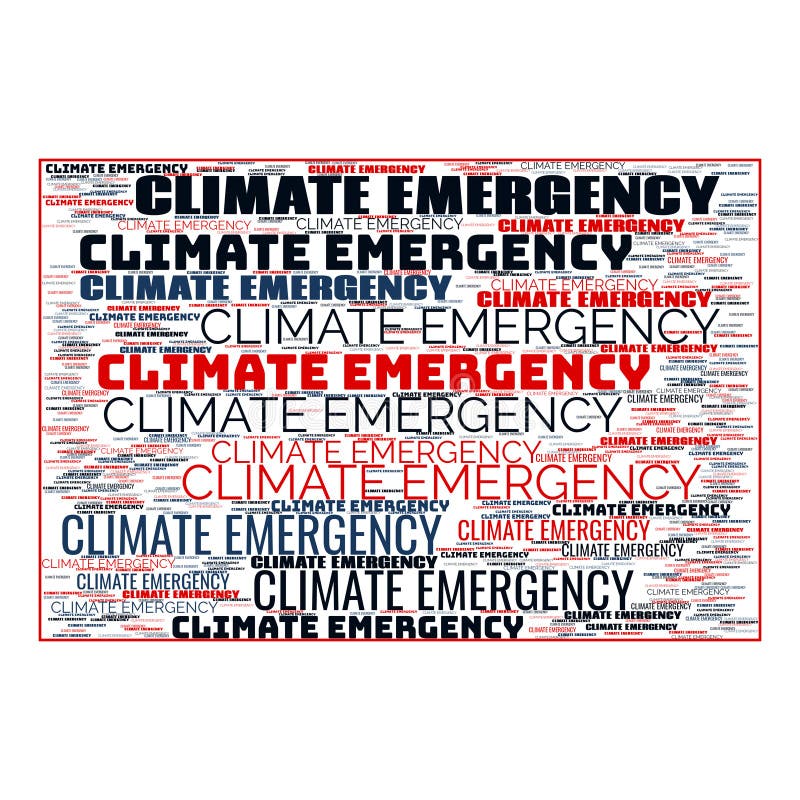 Climate Emergency Text Header Background Illustration Stock ...
