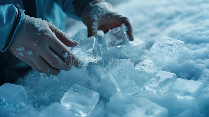 Climate Engineer Exploring Ice Stock Photo - Image of ocean, nature ...