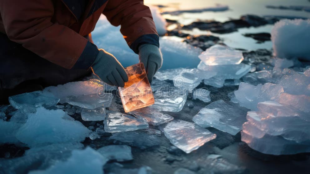 Climate Engineer Exploring Ice Stock Photo - Image of drifting ...