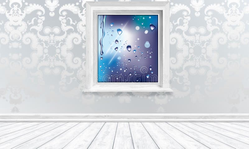 Climate Friendly Window in Bright Interior Stock Illustration ...