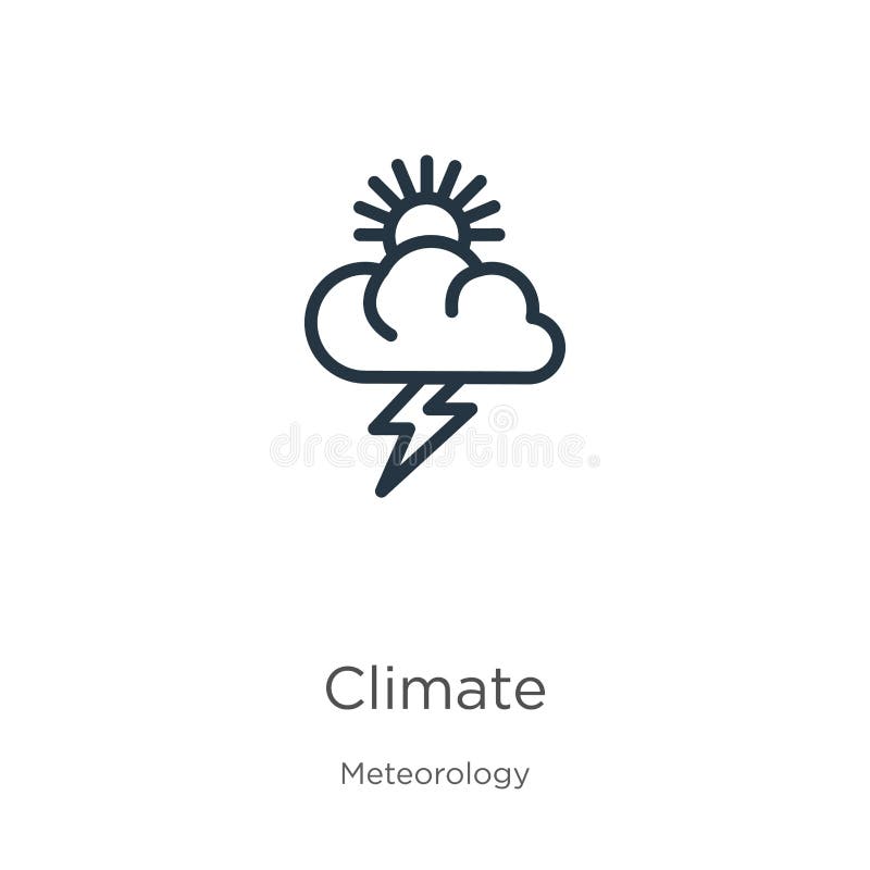 Climate Icon. Thin Linear Climate Outline Icon Isolated on White ...