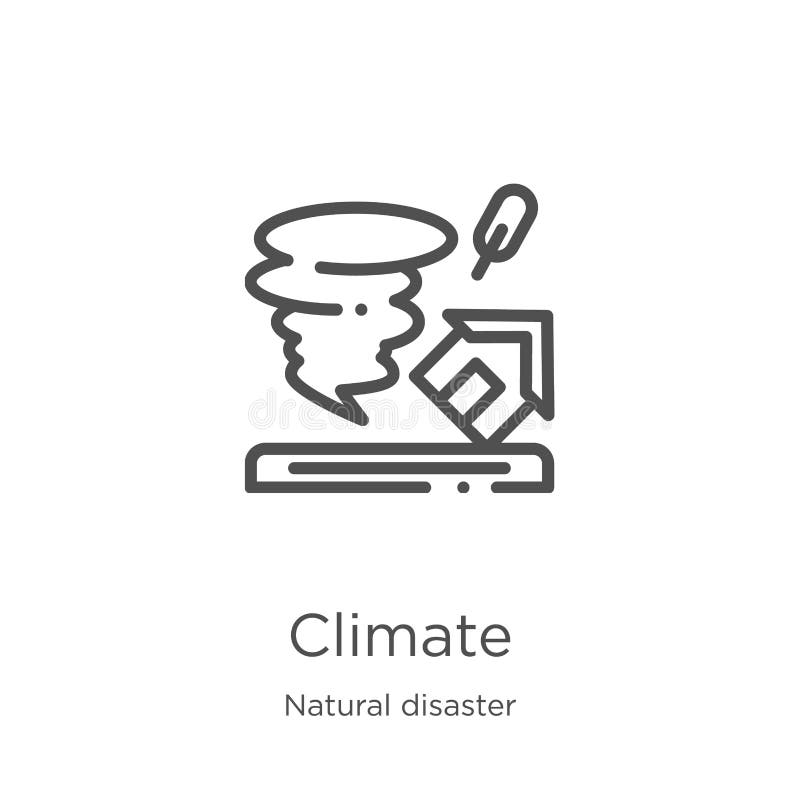 Climate Icon Vector from Natural Disaster Collection. Thin Line Climate ...