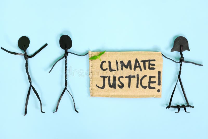 Climate Justice Concept. People Stick Figures Protesting while Holding ...