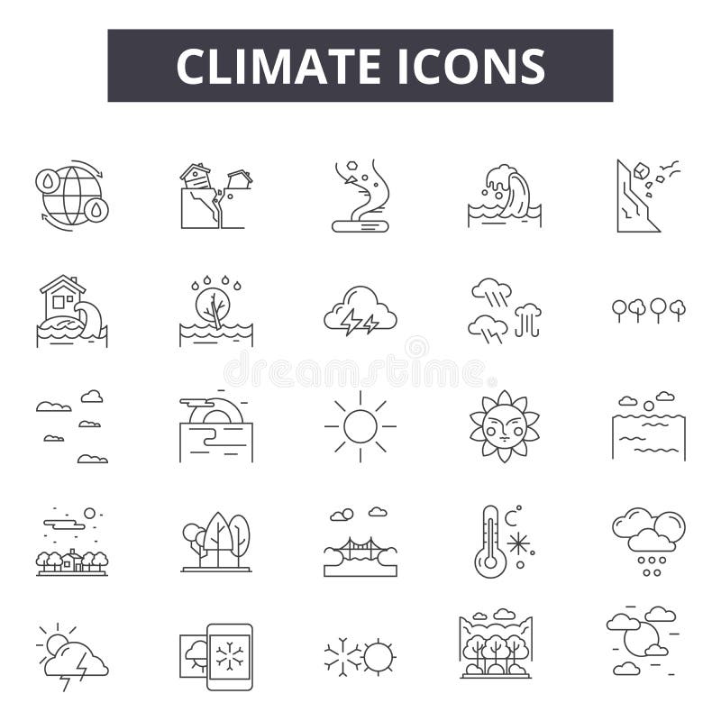 Climate Line Icons, Signs, Vector Set, Outline Illustration Concept ...