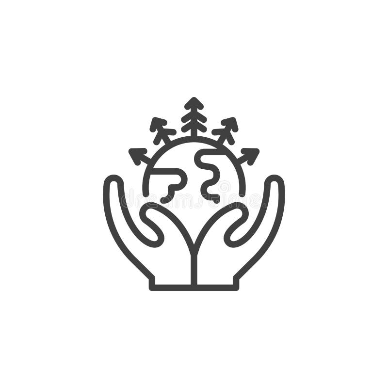 Climate Mitigation Line Icon Stock Vector - Illustration of globe ...