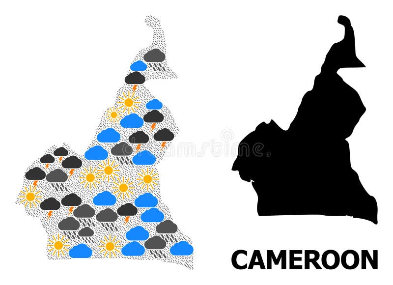 Climate Mosaic Map of Cameroon Stock Illustration - Illustration of ...