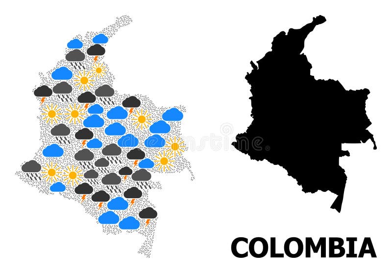 Climate Mosaic Map of Colombia Stock Illustration - Illustration of ...