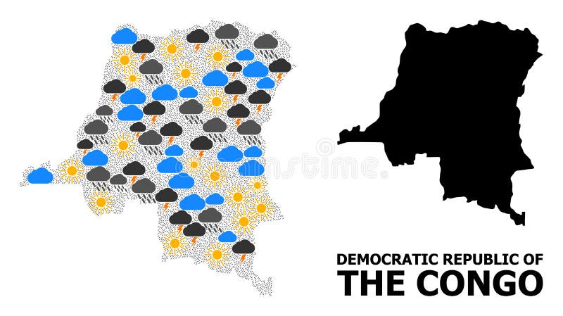 Climate Mosaic Map of Democratic Republic of the Congo Stock ...