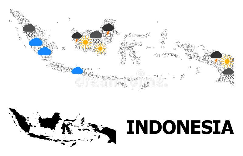 Climate Mosaic Map of Indonesia Stock Illustration - Illustration of ...