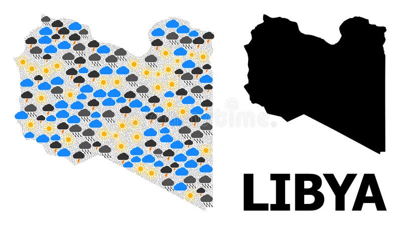 Climate Mosaic Map of Libya Stock Illustration - Illustration of ...