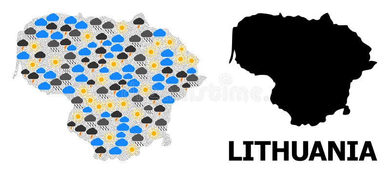 Climate Mosaic Map of Lithuania Stock Illustration - Illustration of ...