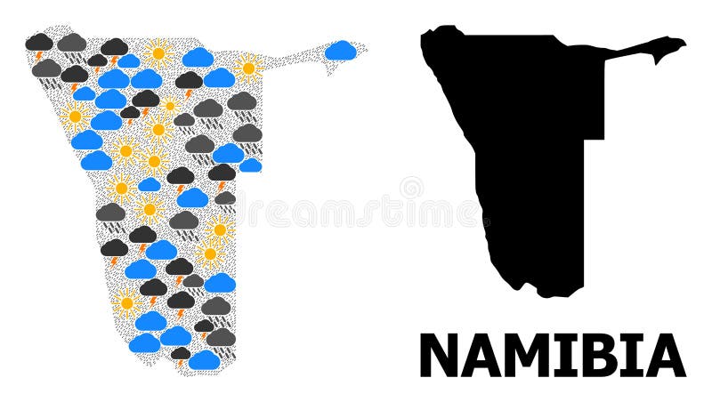 Climate Mosaic Map of Namibia Stock Illustration - Illustration of ...