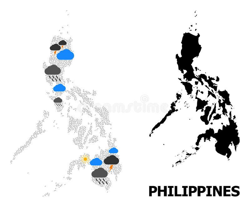 Climate Mosaic Map of Philippines Stock Illustration - Illustration of ...