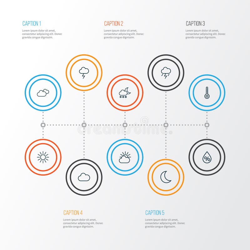 Climate Outline Icons Set. Collection of Snowfall, Lightning ...