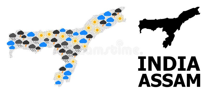Climate Pattern Map of Assam State Stock Illustration - Illustration of ...