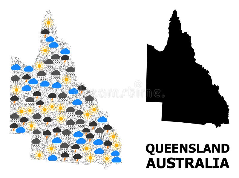 Climate Pattern Map of Australian Queensland Stock Illustration ...