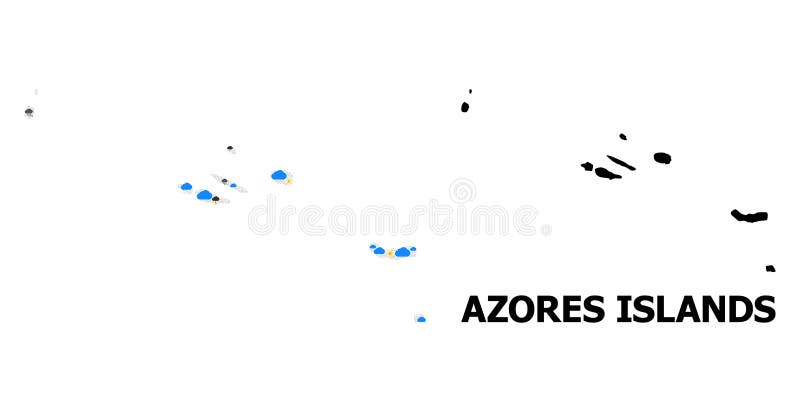 Climate Pattern Map of Azores Islands Stock Illustration - Illustration ...