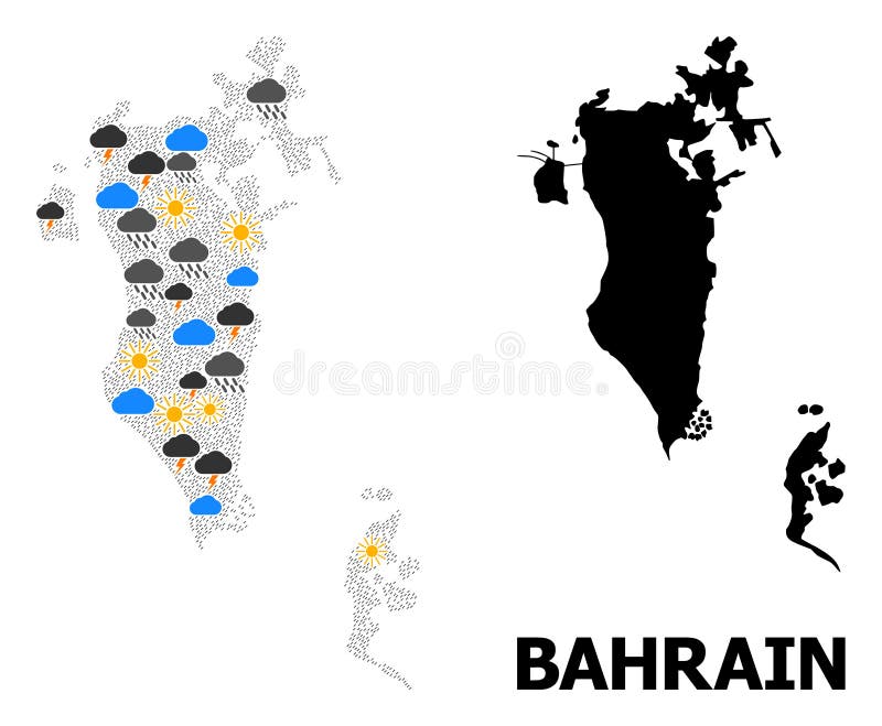 Climate Pattern Map of Bahrain Stock Illustration - Illustration of ...