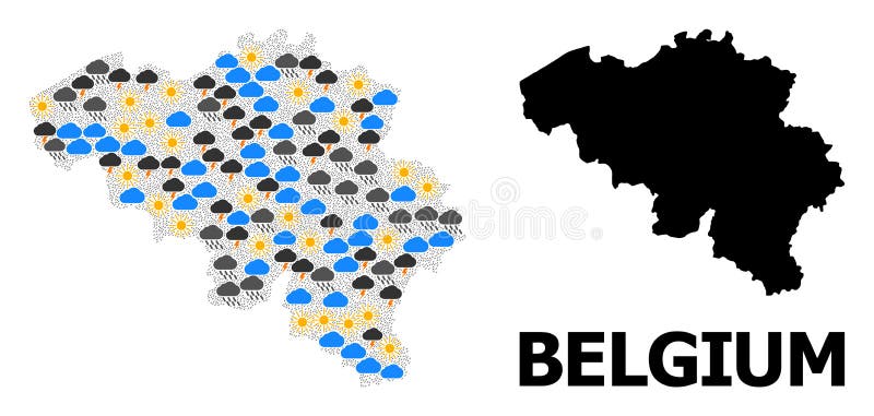 Climate Pattern Map of Belgium Stock Illustration - Illustration of ...