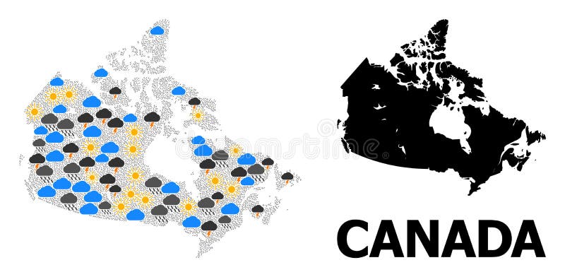 Climate Pattern Map of Canada Stock Illustration - Illustration of ...