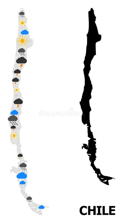Climate Pattern Map of Chile Stock Illustration - Illustration of ...