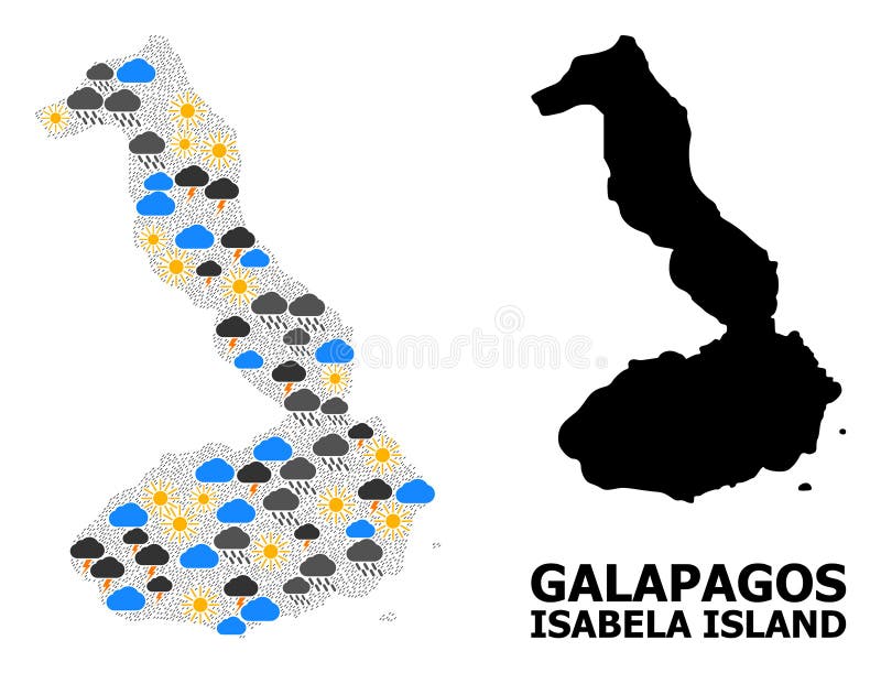 Climate Pattern Map of Galapagos - Isabela Island Stock Illustration ...
