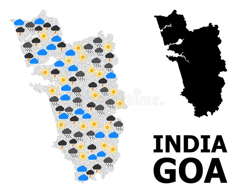 Climate Pattern Map of Goa State Stock Illustration - Illustration of ...
