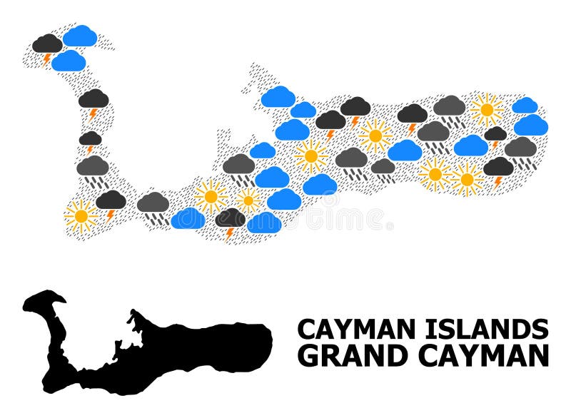 Climate Pattern Map of Grand Cayman Island Stock Illustration ...