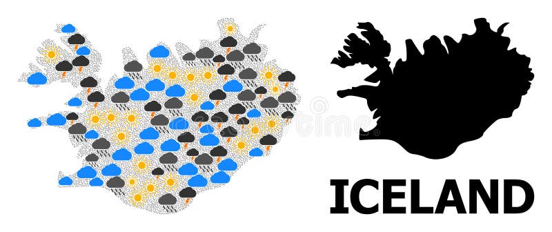 Climate Pattern Map of Iceland Stock Illustration - Illustration of ...