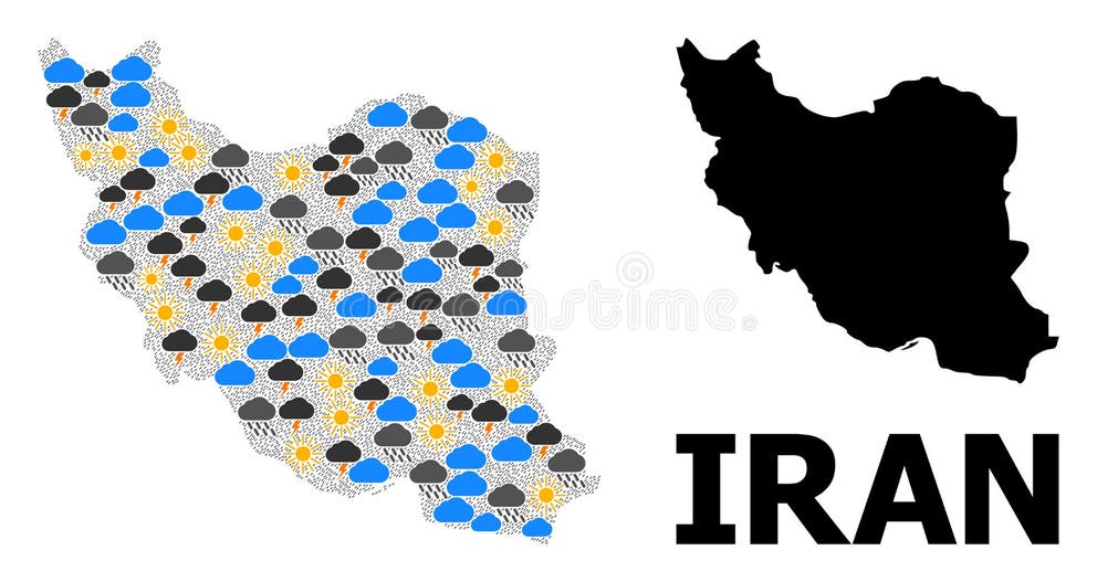 Climate Pattern Map of Iran Stock Illustration - Illustration of ...