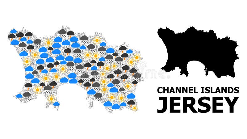 Climate Pattern Map of Jersey Island Stock Illustration - Illustration ...
