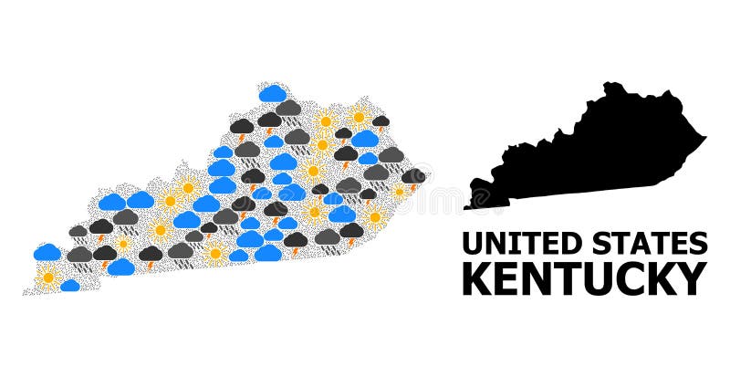 Climate Pattern Map of Kentucky State Stock Illustration - Illustration ...