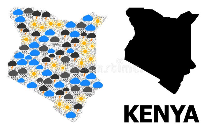 Climate Pattern Map of Kenya Stock Illustration - Illustration of ...